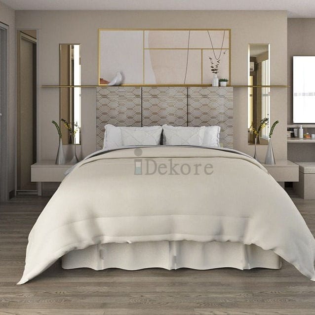 Astoria Platform & Headboard - Stone Grey + Desert - iDekore