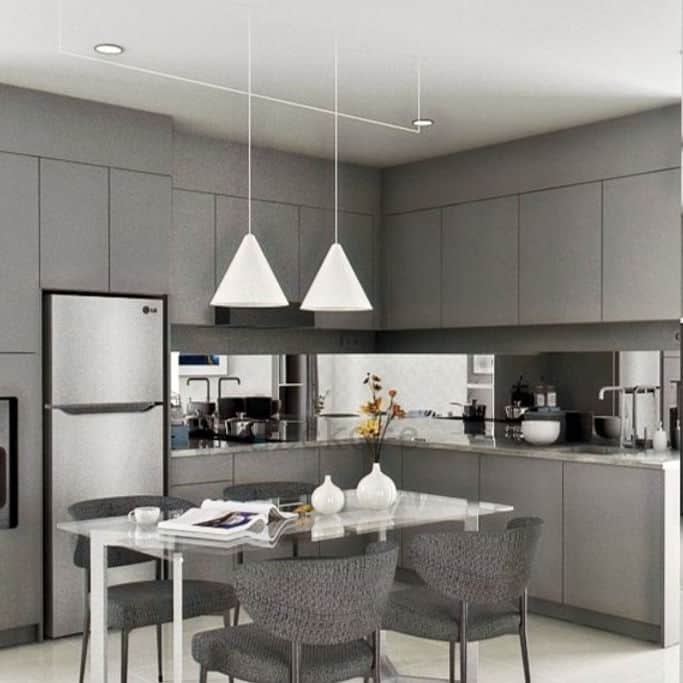 Kitchen Set With Table Top Quadra Stone - iDekore