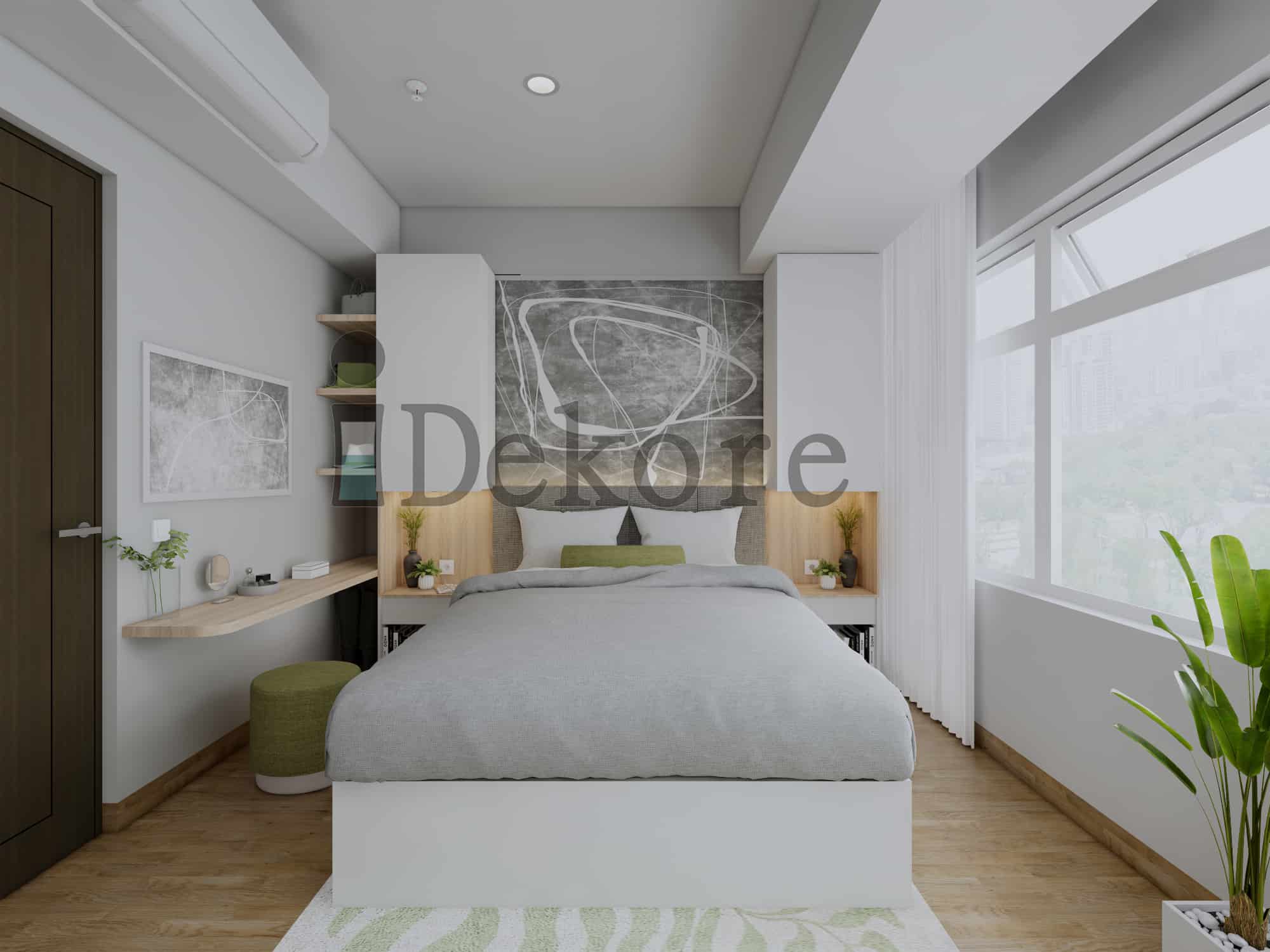 Rangka Tempat Tidur dengan Headboard - Carter - iDekore