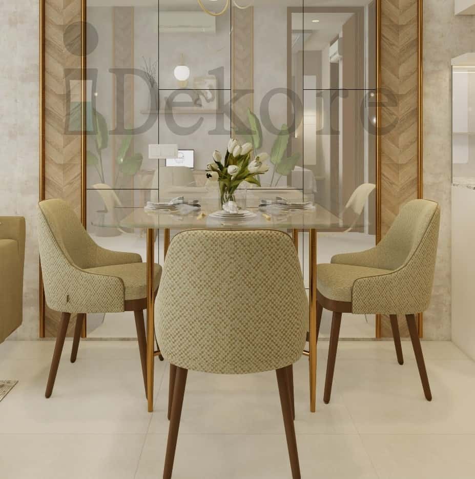 Meja Makan - Lola Taupe Gold - iDekore